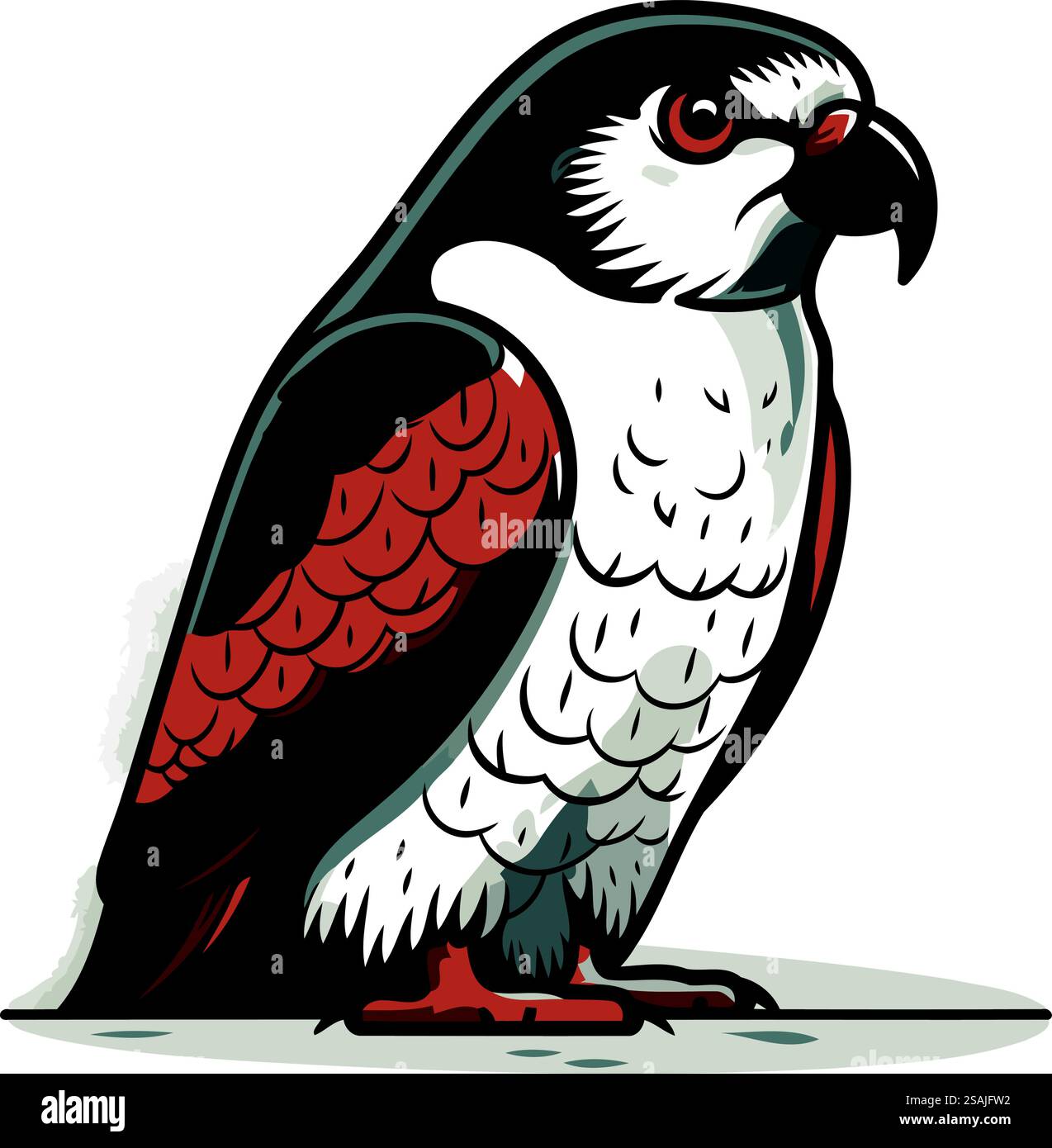 Illustration of a bird of prey on a white background. Vector ...