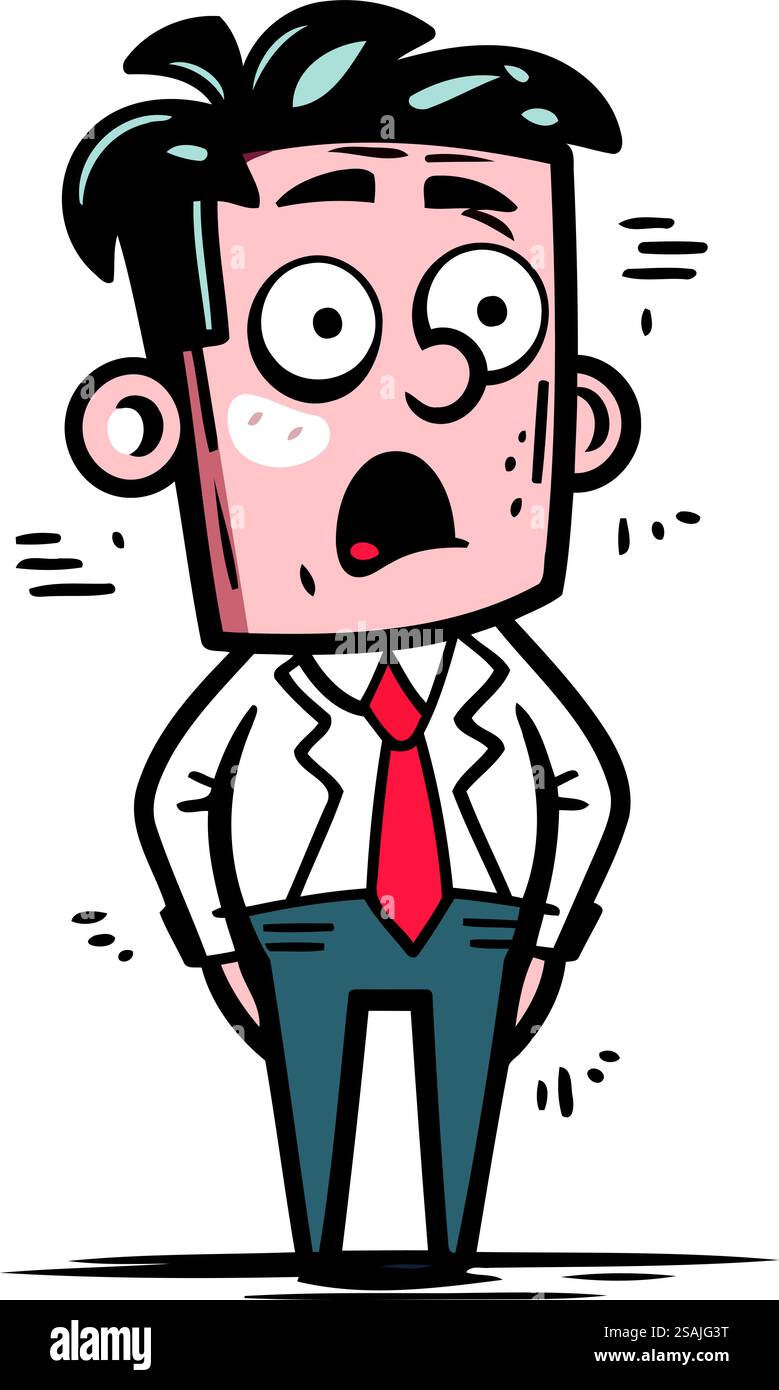 Surprised businessman cartoon. Vector illustration isolated on white ...