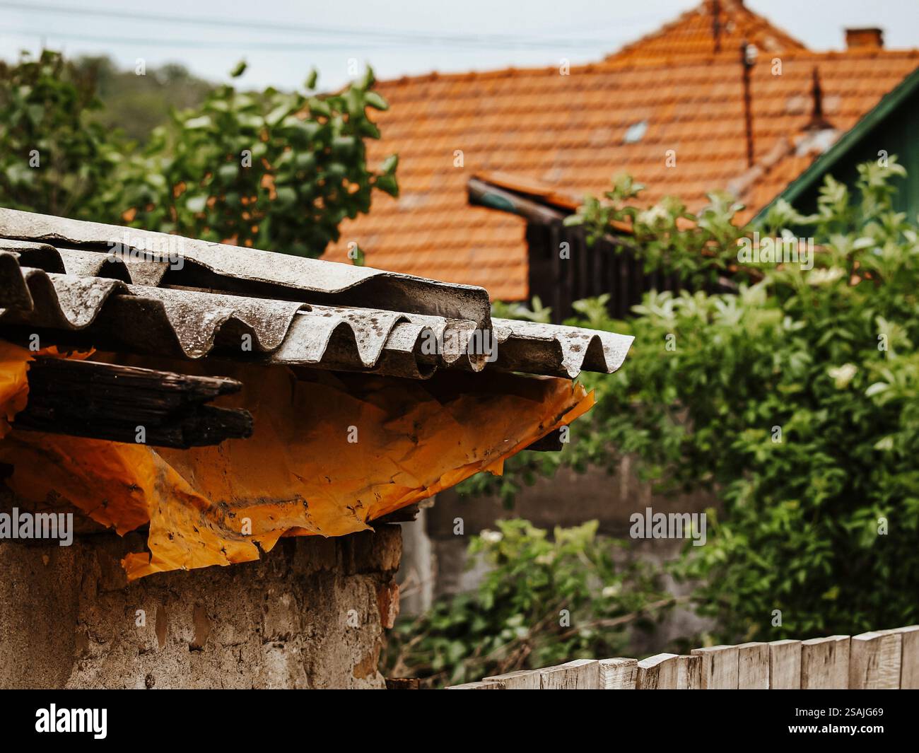 Collapsing Wooden House With A Broken Roof And Crumbling Walls: An ...