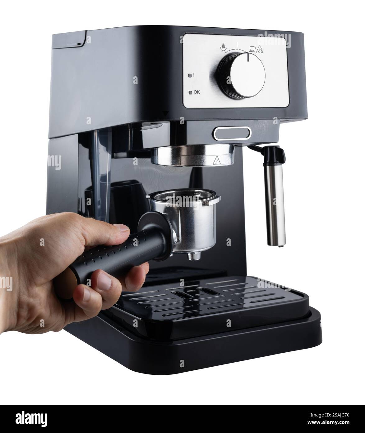 Cappuccino latte making Cut Out Stock Images & Pictures - Alamy