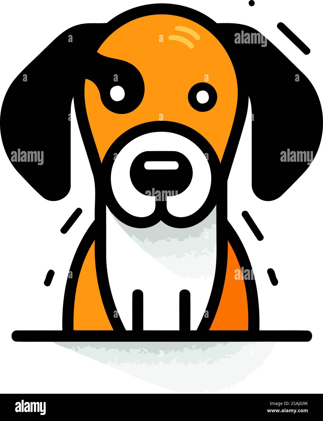 Dachshund dog icon. Flat color design. Vector illustration Stock Vector ...