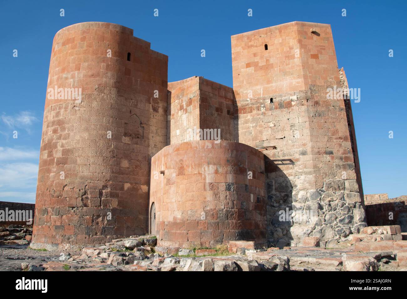 Old fortress. Destroyed castle walls. Old architecture. Historic stone ...