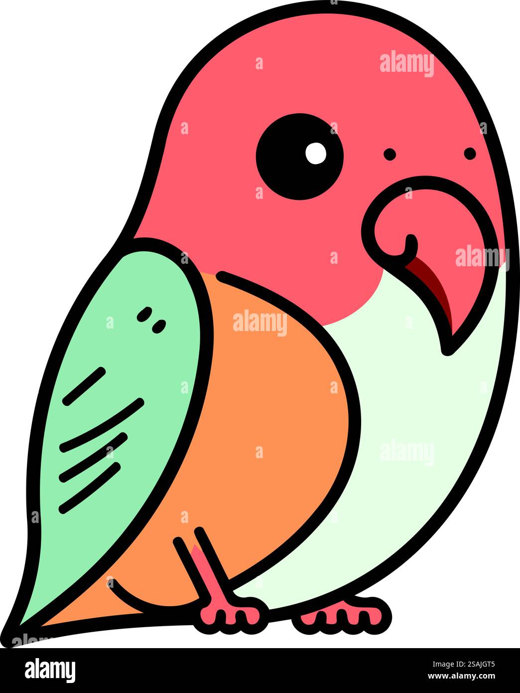 Cute colorful parrot isolated on white background. Vector illustration ...