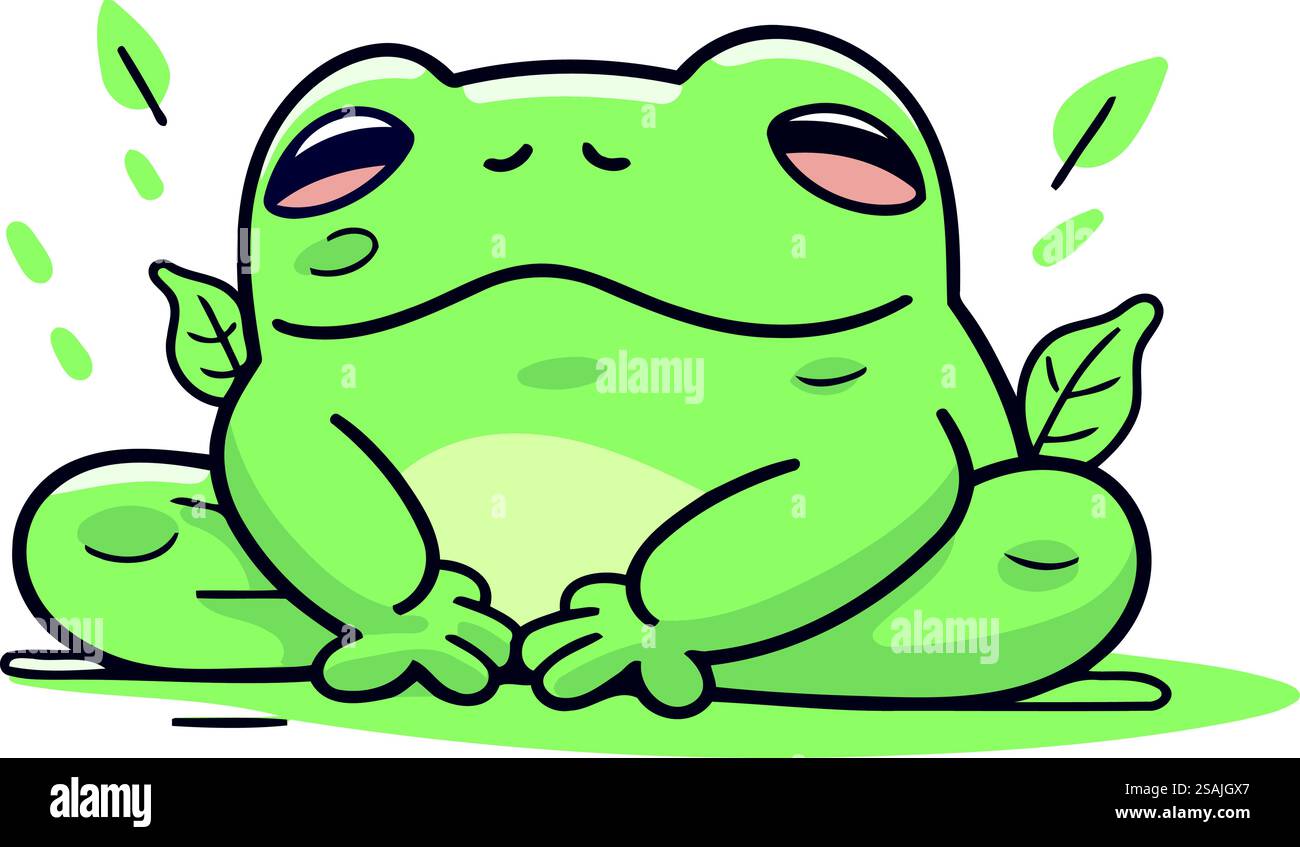 Cute frog. Vector illustration. Isolated on white background Stock ...