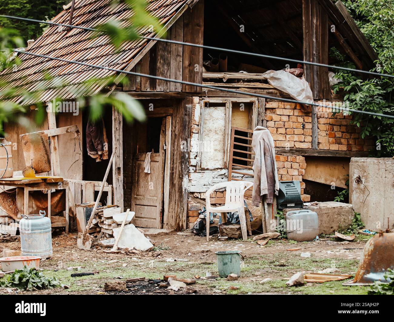Improvised Housing With Makeshift Structures And Scattered Debris: A ...