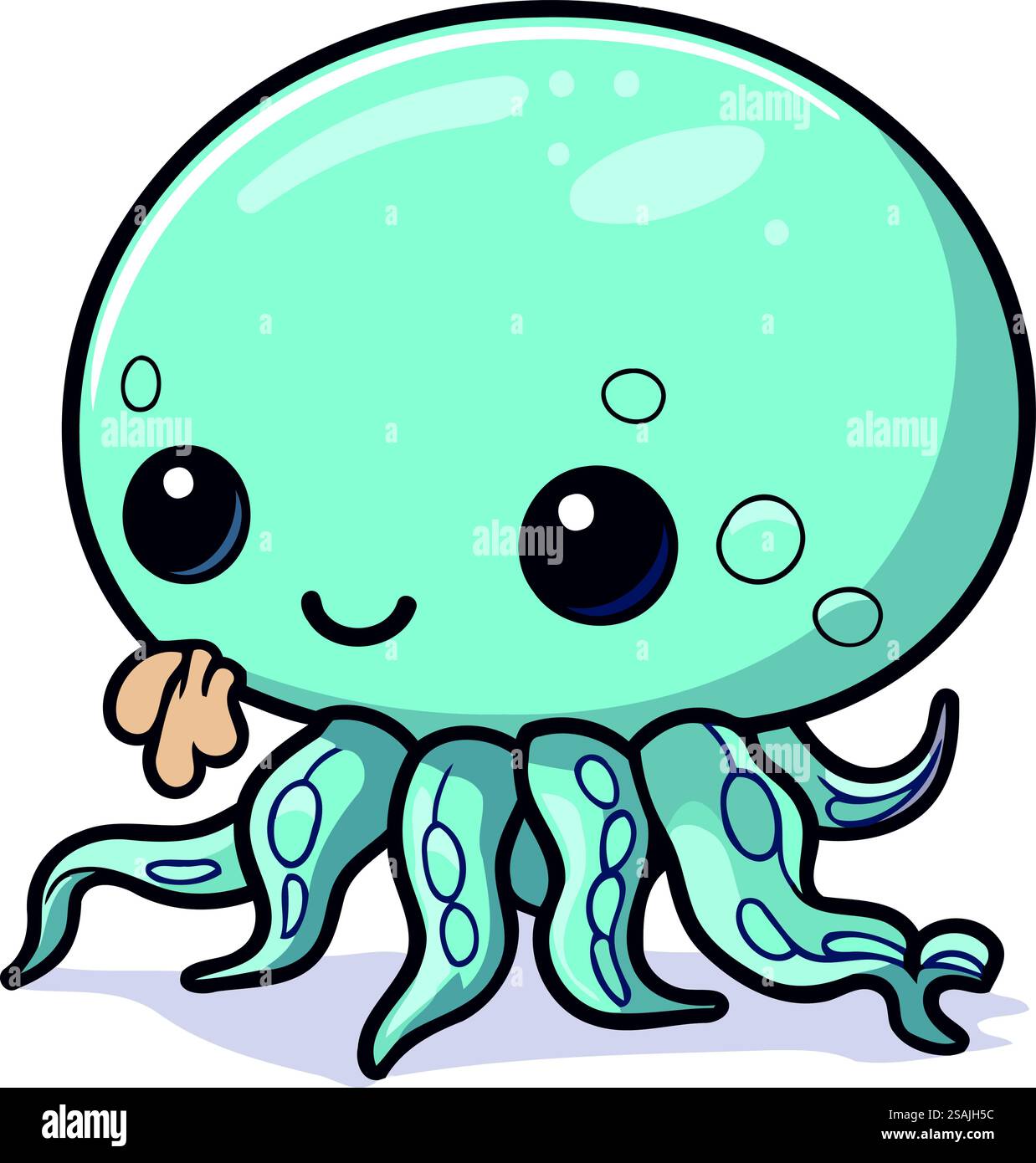 Cute cartoon octopus. Vector illustration isolated on white background ...