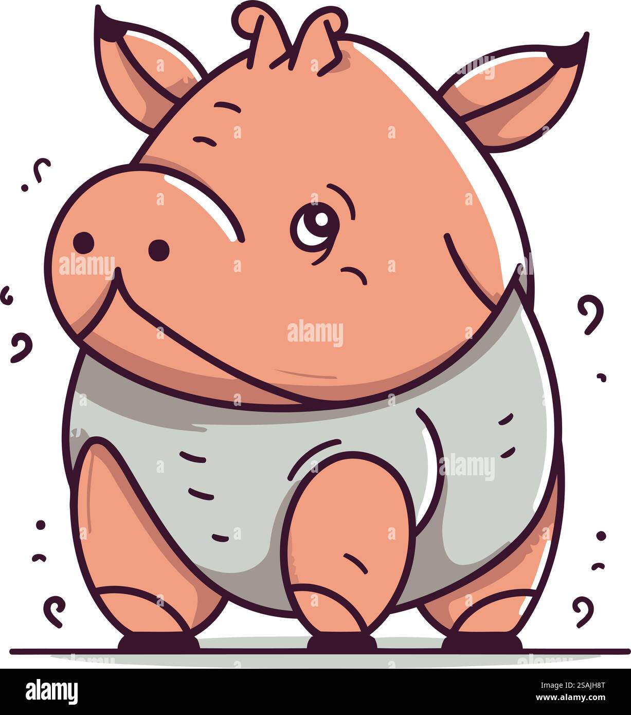 Cute cartoon piggy. Vector illustration of a funny pig Stock Vector ...