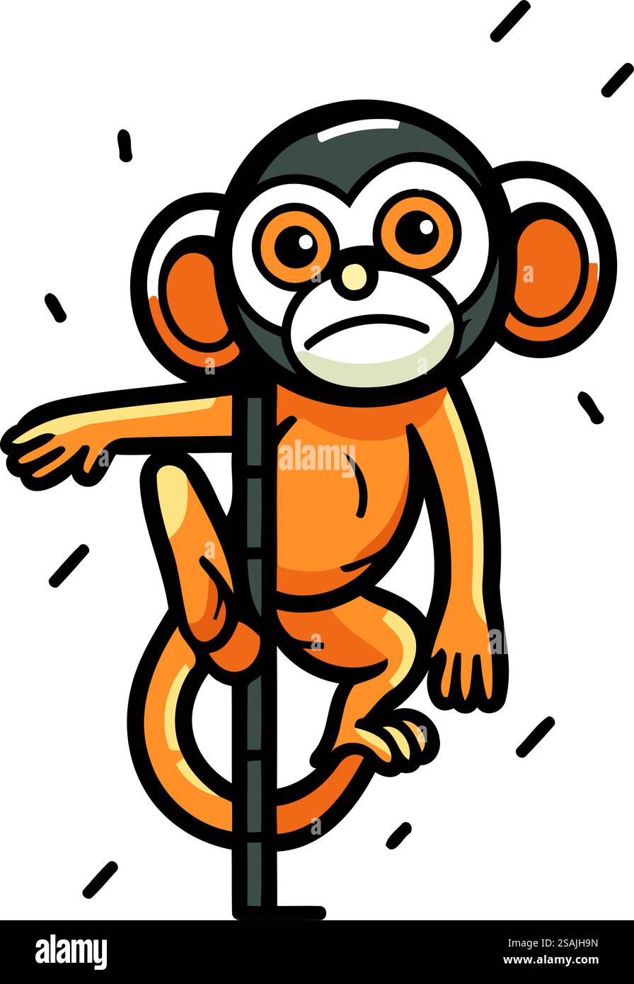 Monkey cartoon icon vector isolated on white background for your web ...
