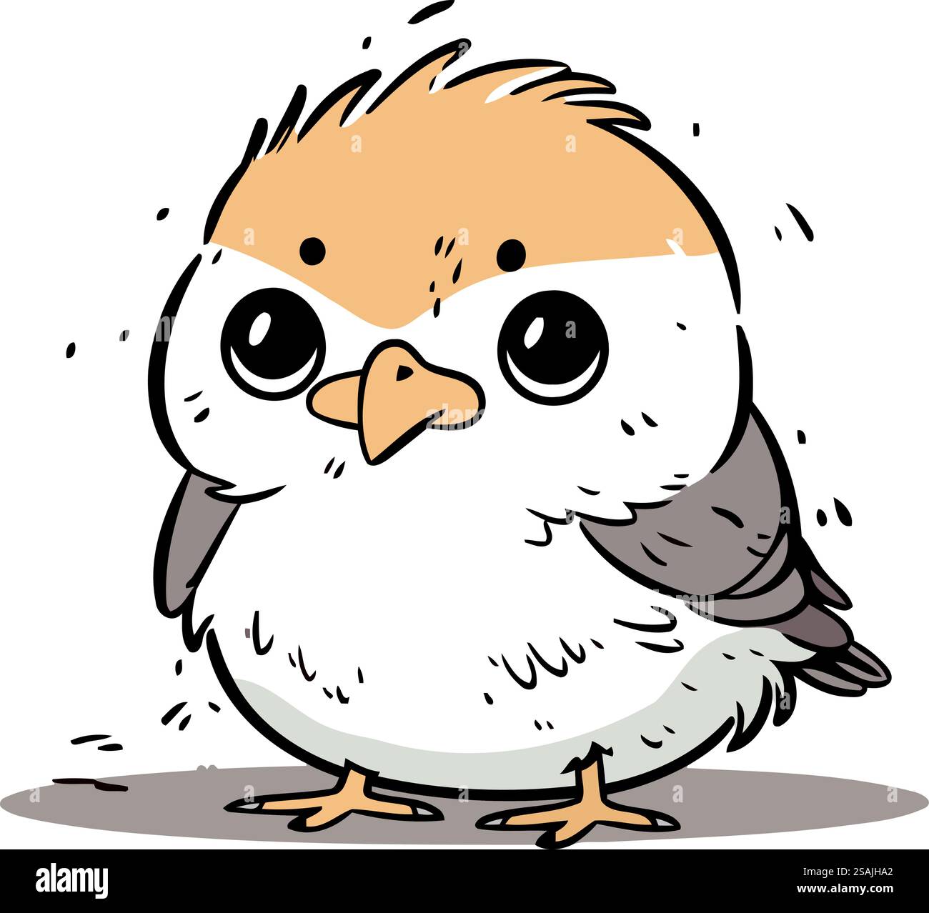 Illustration of a cute little bird isolated on a white background Stock ...
