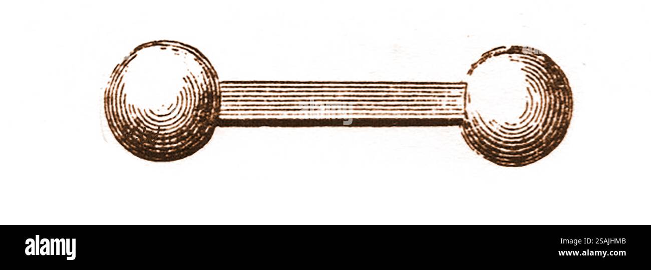 19th century illustration of a Bar-Shot used as a weapon on sailing ...