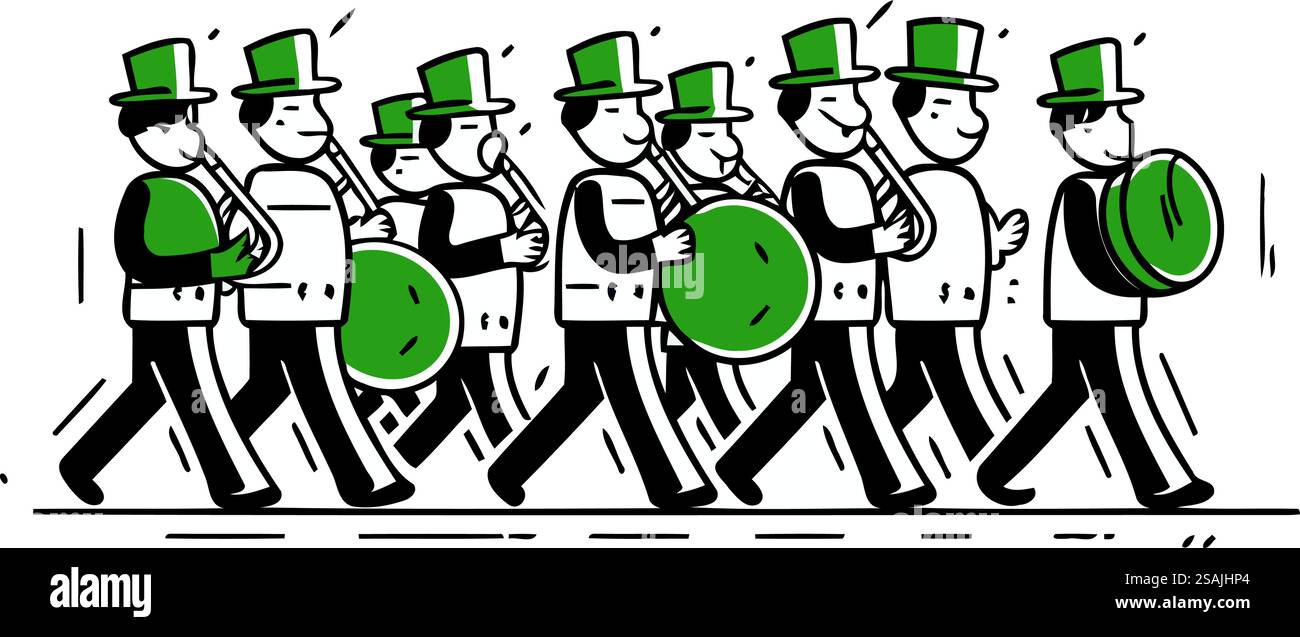 Marching band illustration hi-res stock photography and images - Alamy
