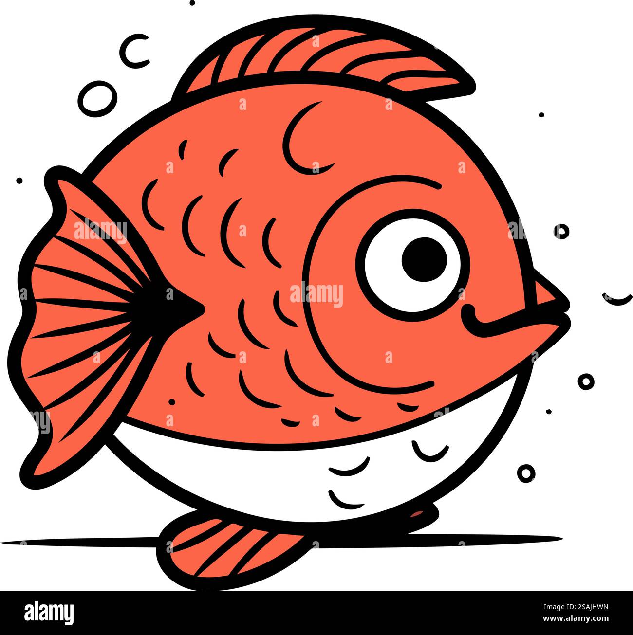 Cartoon fish. Vector illustration. Isolated on white background Stock ...