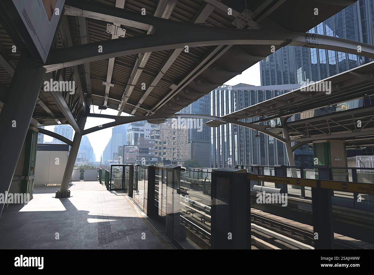 Visible morning smog and air pollution as seen from the platform of ...