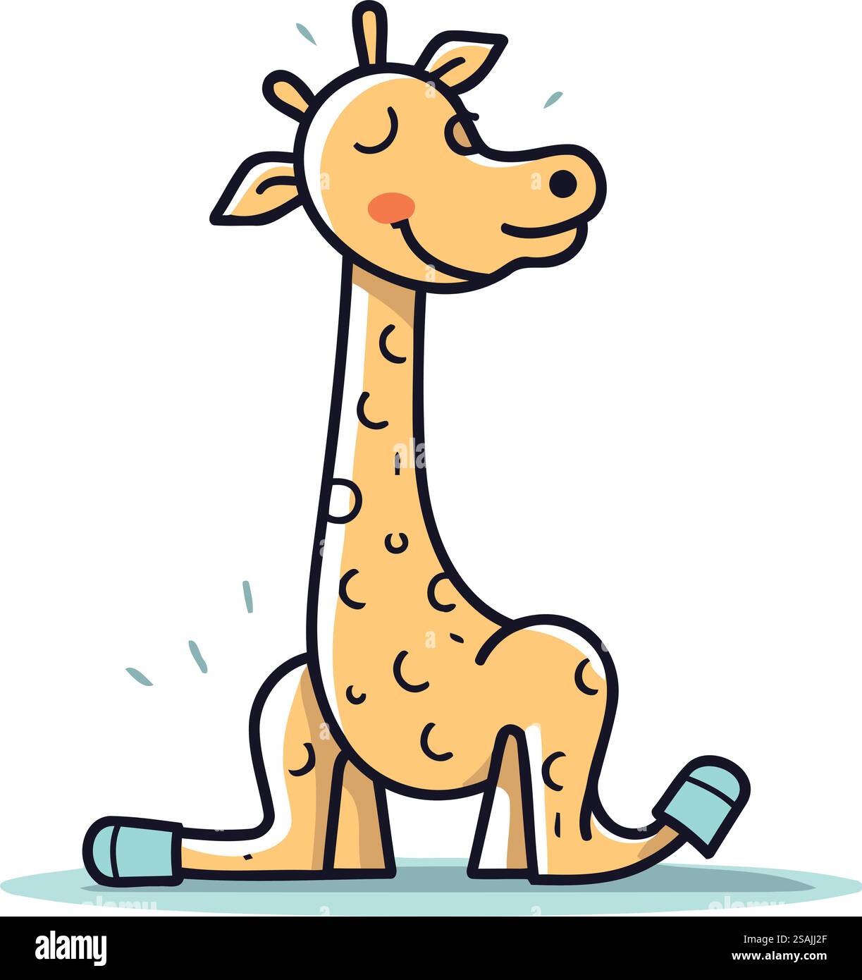 Cute cartoon giraffe with a broken leg. Vector illustration Stock ...