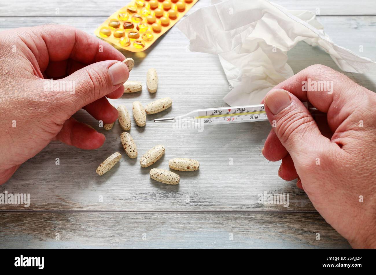 Men patient taking antibiotic hi-res stock photography and images - Alamy