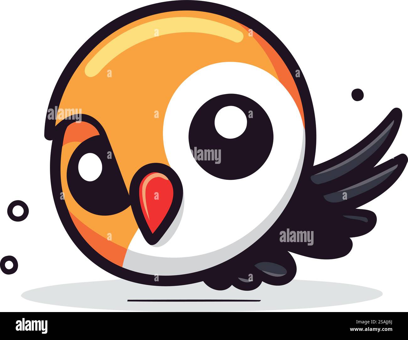 Cute cartoon bird icon. Vector illustration isolated on white ...
