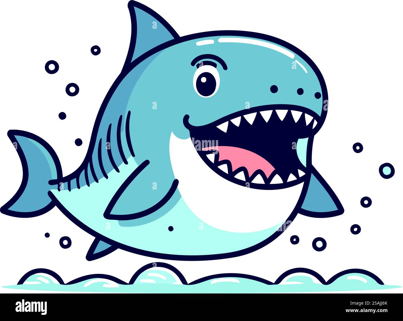 Cartoon shark. Vector illustration. Isolated on white background Stock ...