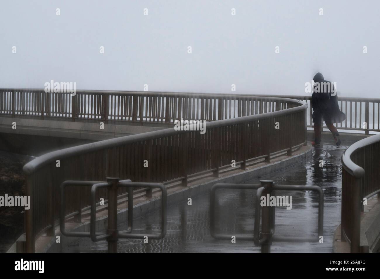 Arrival of the maritime storm of wind and rain to Cantabria, on January ...
