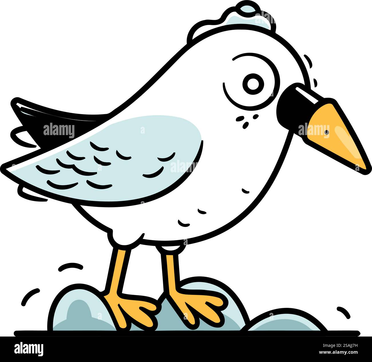 Cute cartoon seagull. Vector illustration of a seagull Stock Vector ...