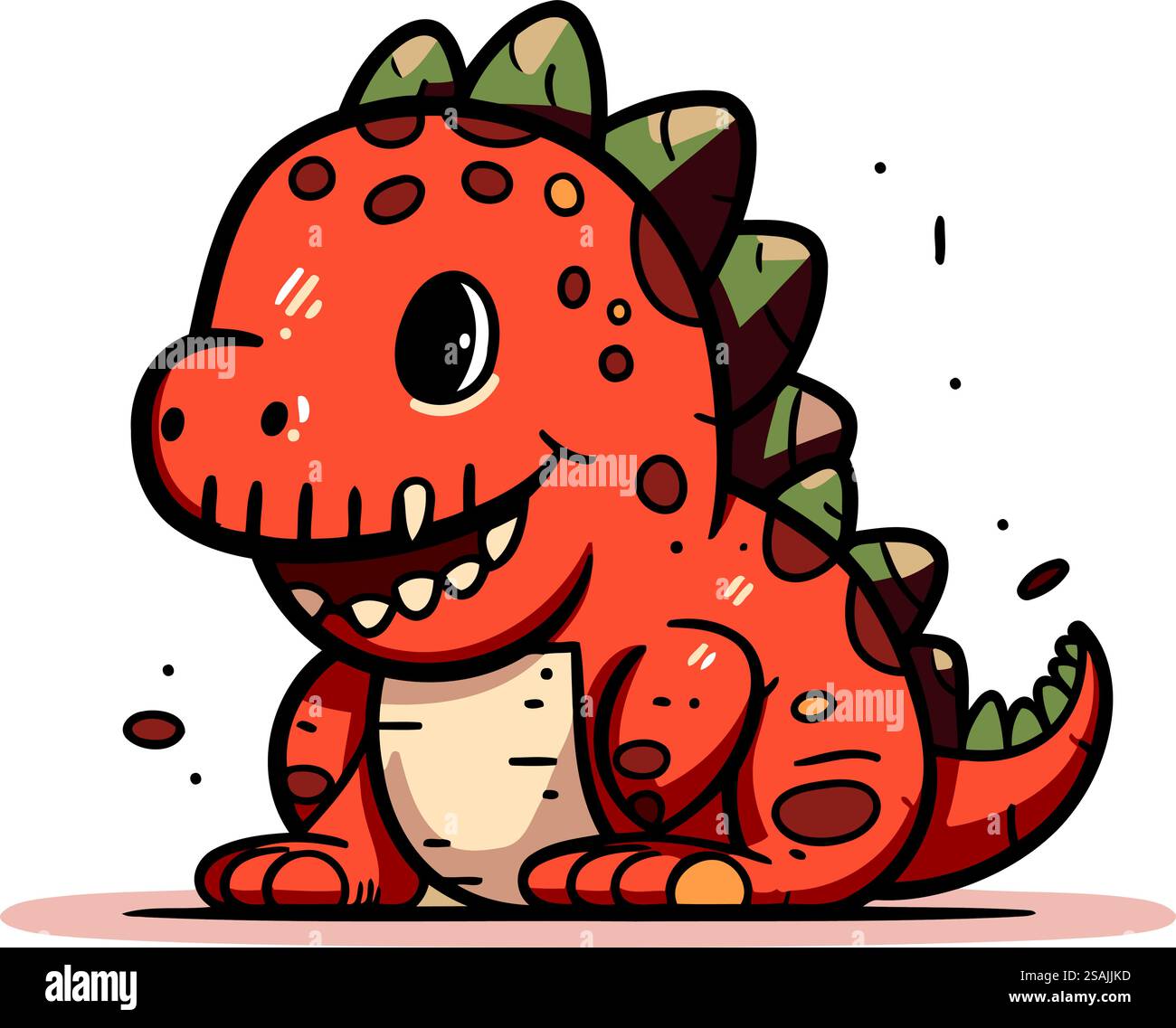 Cute little dinosaur. Vector illustration isolated on a white ...