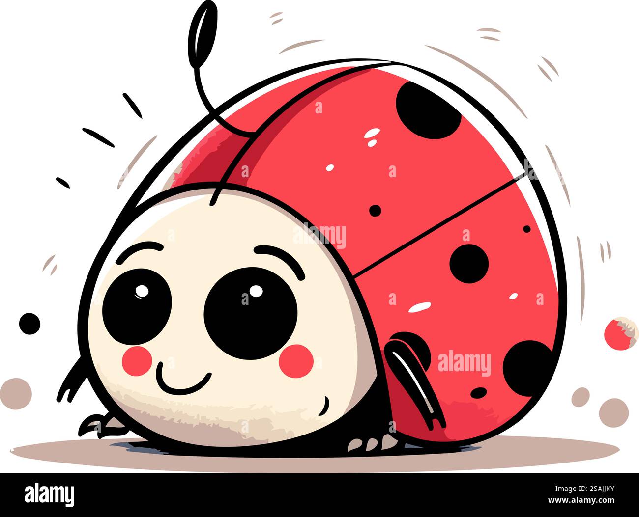 Cute cartoon ladybug isolated on white background. Vector illustration ...
