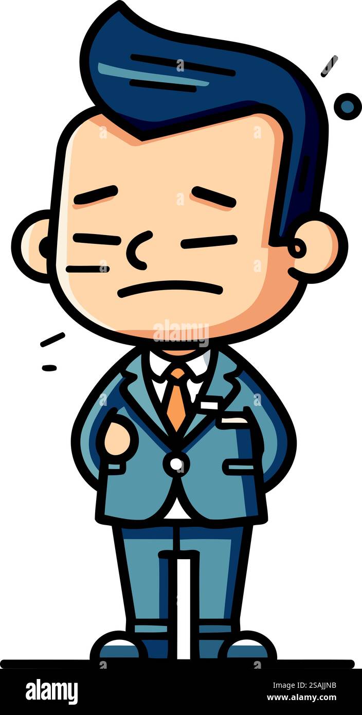 Sad Businessman Cartoon Vector Illustration of Sad Businessman ...