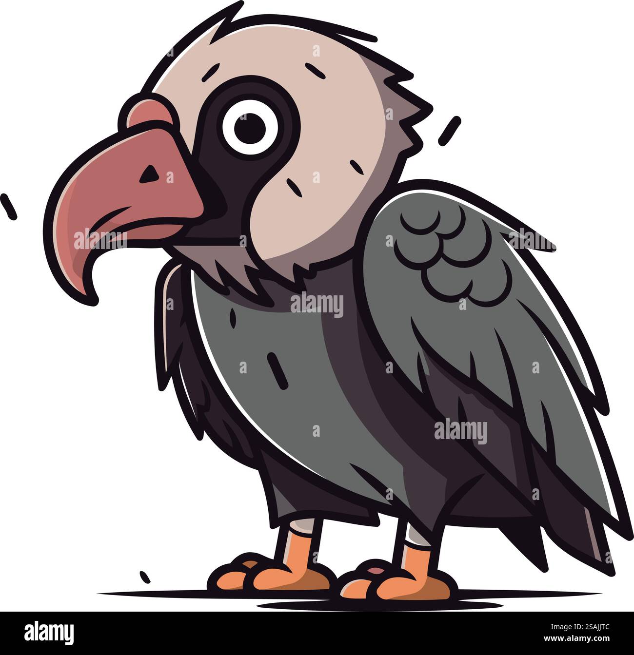 Cute griffon vulture cartoon character. Vector illustration Stock ...