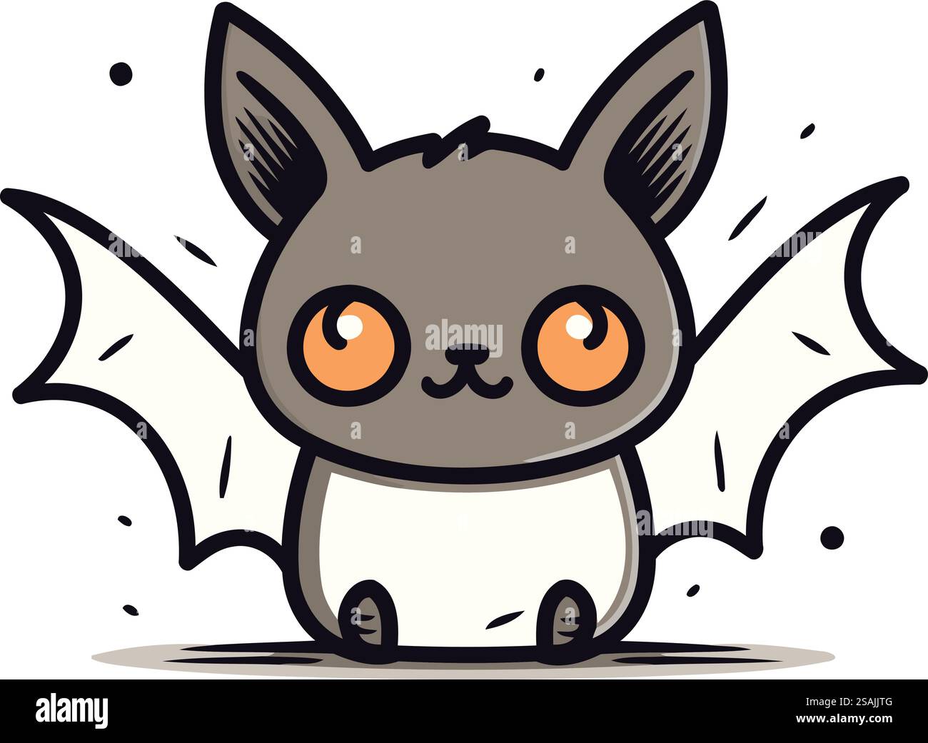 Cute cartoon bat. Vector illustration isolated on a white background ...