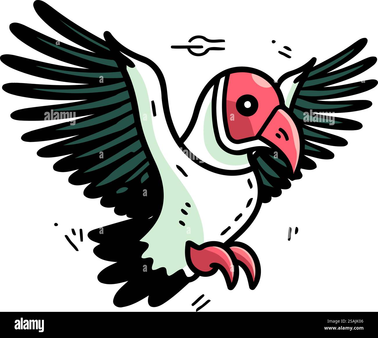 Flying vulture bird. sketch for your design. Vector illustration Stock ...