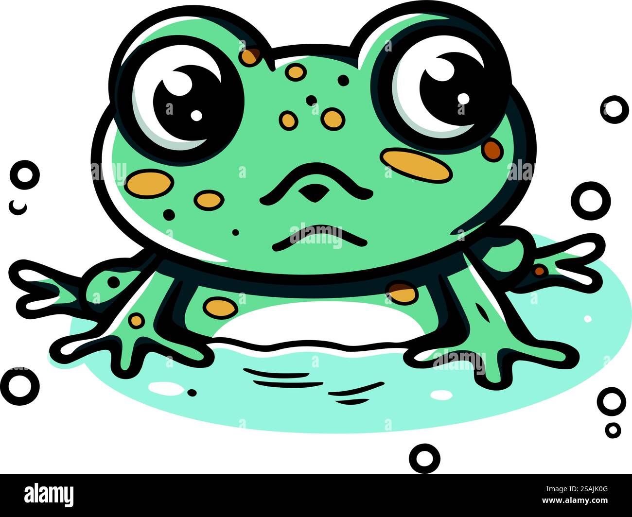 Cute little frog. Vector illustration isolated on a white background ...