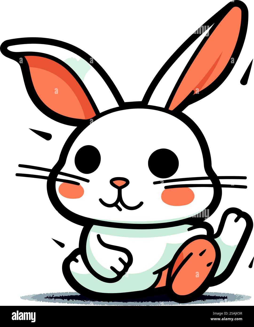 Cute cartoon bunny. Vector illustration. Isolated on white background ...