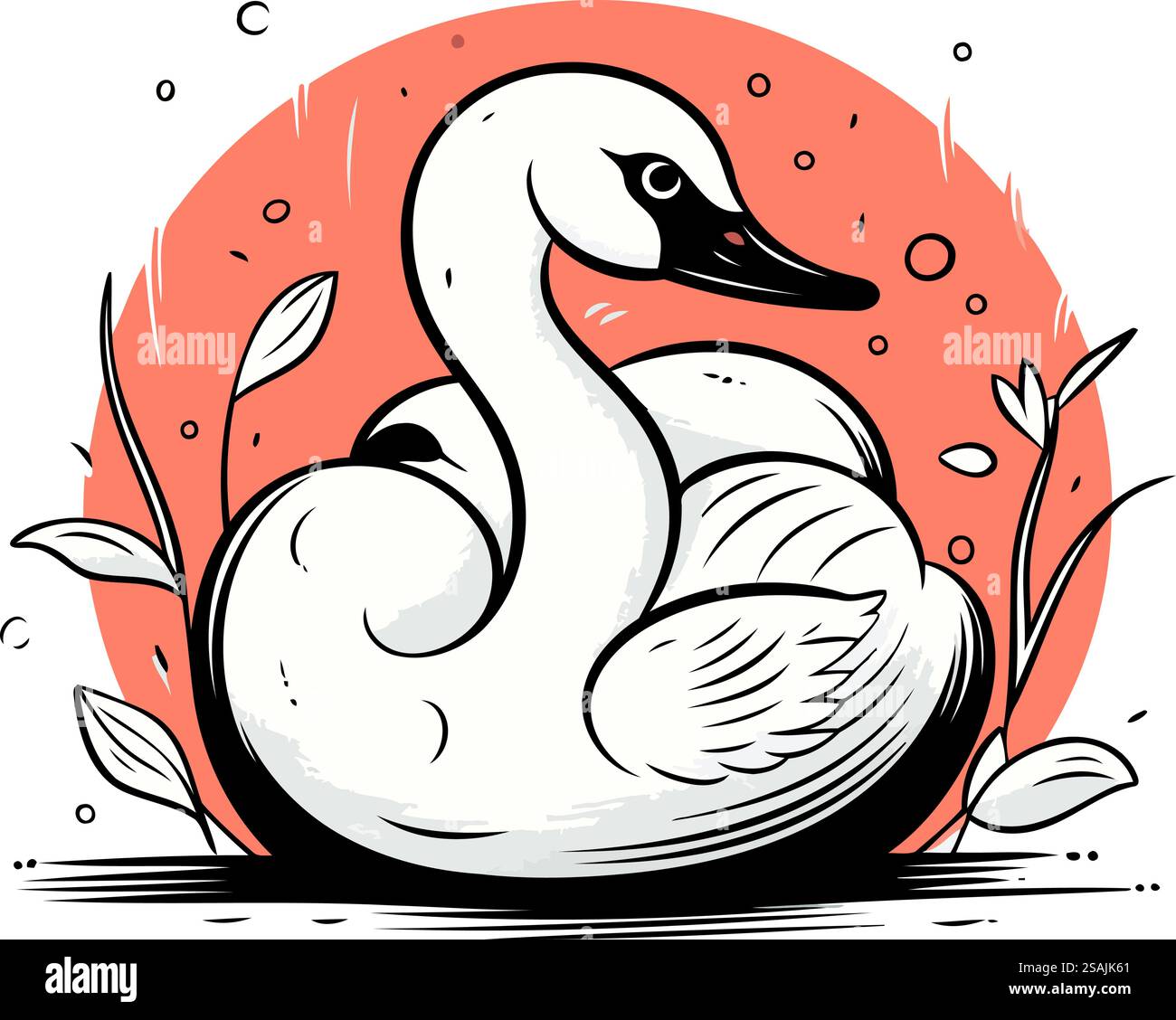 Swan. Hand drawn vector illustration in doodle style Stock Vector Image ...