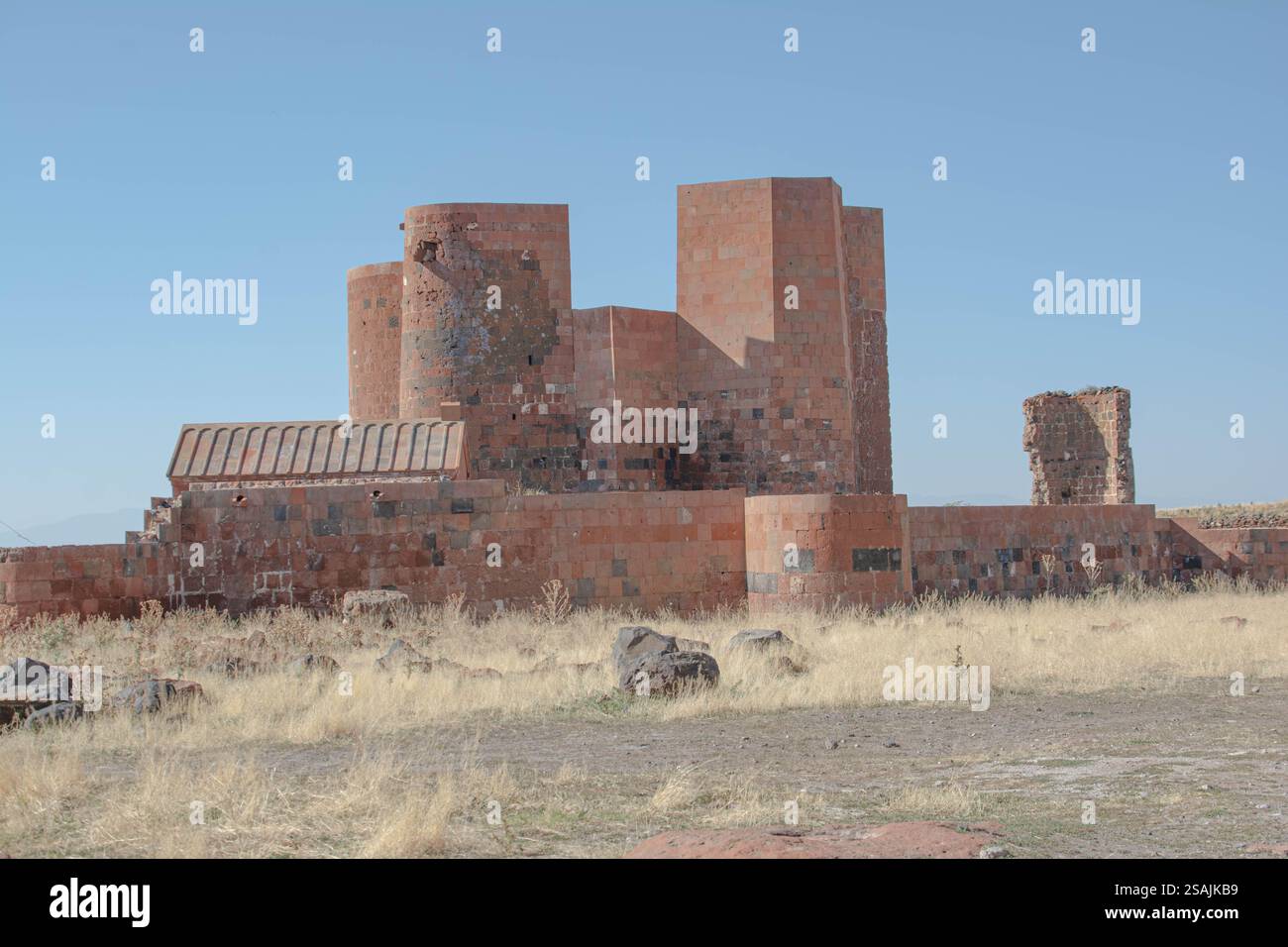 Old fortress. Destroyed castle walls. Old architecture. Historic stone ...