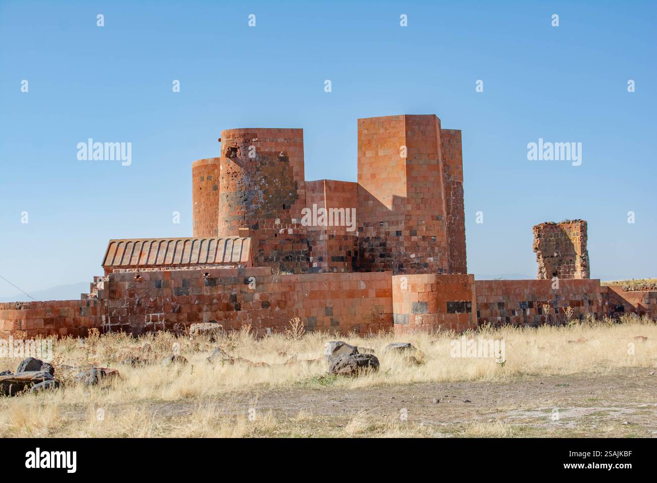 Old fortress. Destroyed castle walls. Old architecture. Historic stone ...