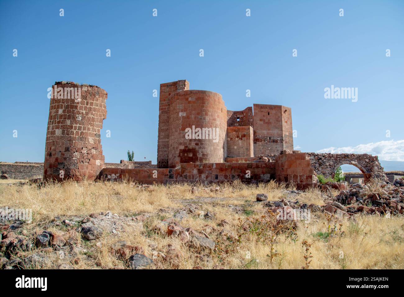 Old fortress. Destroyed castle walls. Old architecture. Historic stone ...