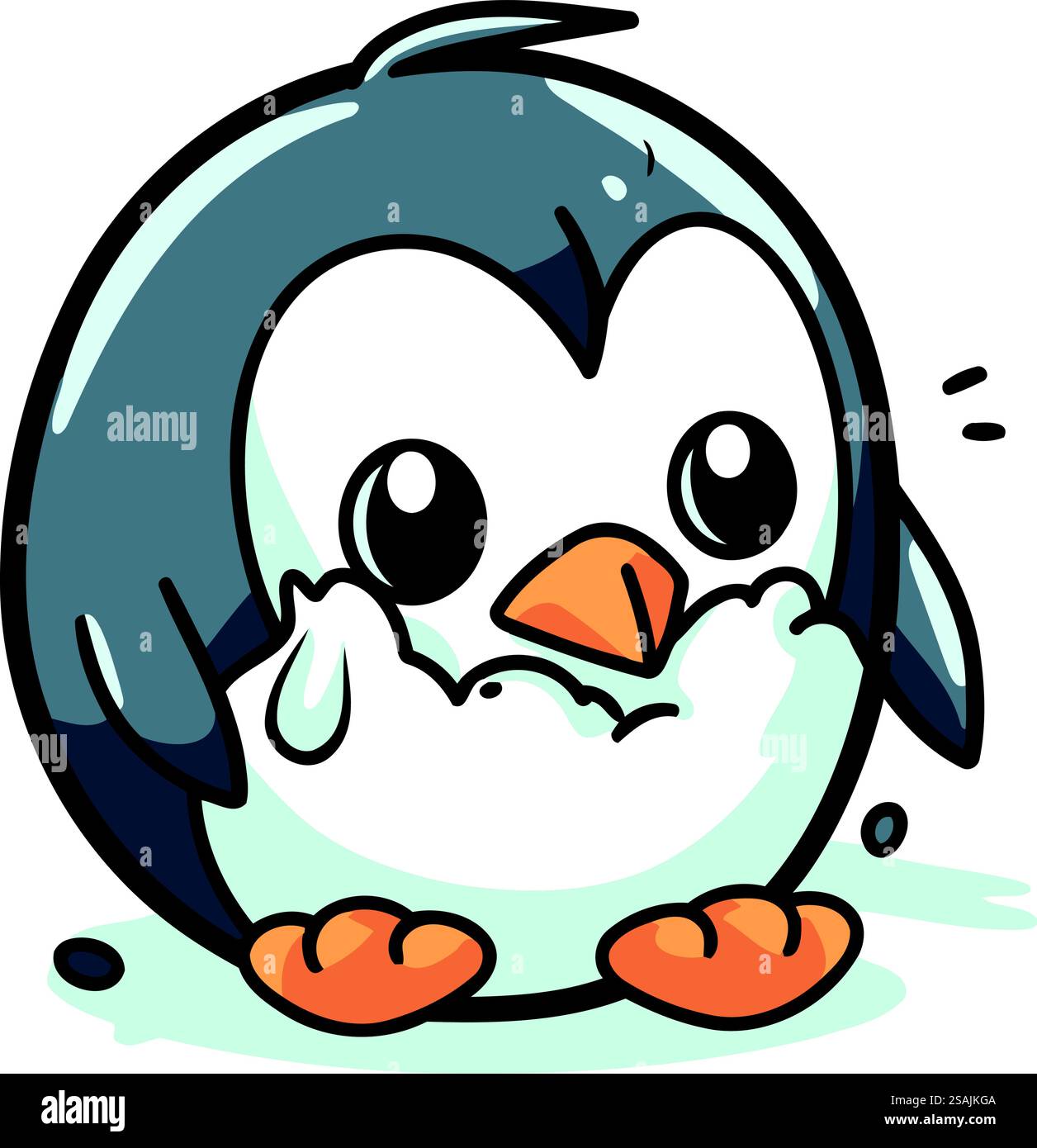 Penguin Crying Vector Illustration. Cute Cartoon Character Stock Vector ...
