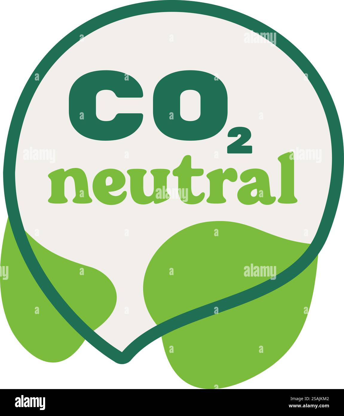 CO2 Neutral Logo with Leaves, Eco-friendly Concept, Vector Stock Vector ...