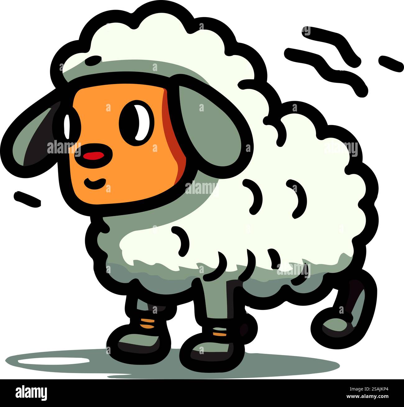 Sheep cartoon character. Vector illustration isolated on a white ...