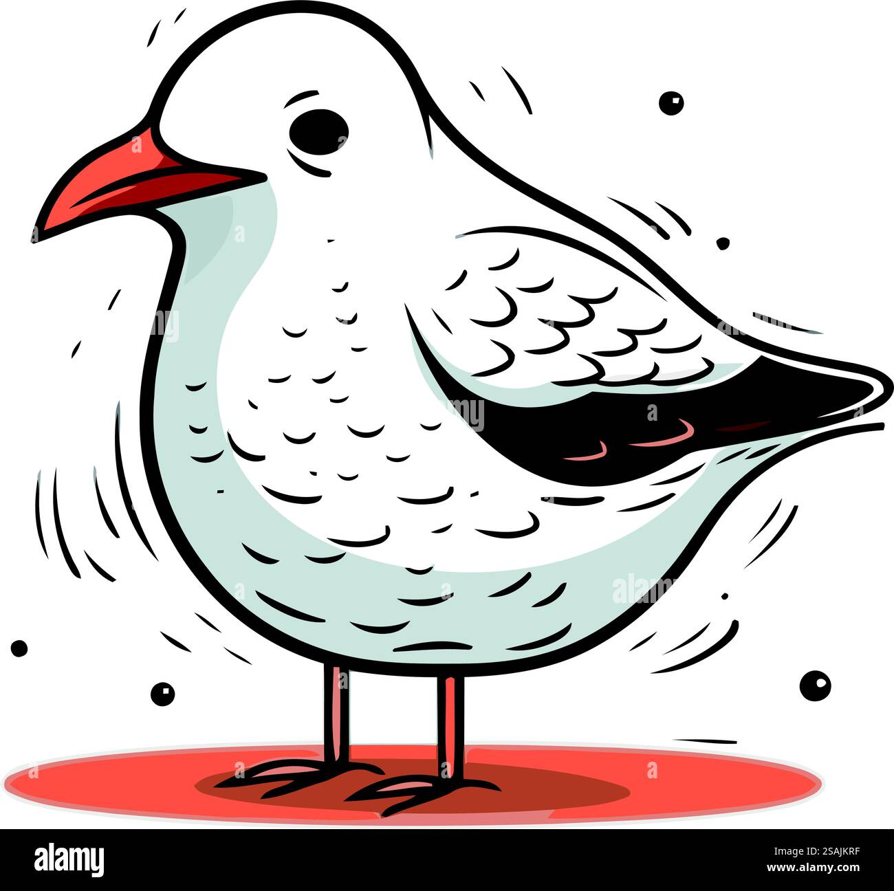 Vector illustration of a seagull isolated on a white background Stock ...