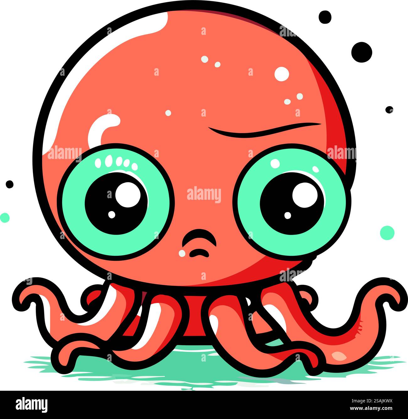 Cute cartoon octopus. Vector illustration isolated on white background ...