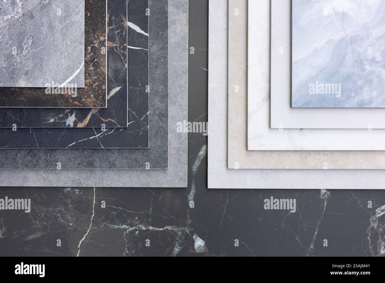 Colored samples of ceramic tiles for kitchen or bathroom interior ...