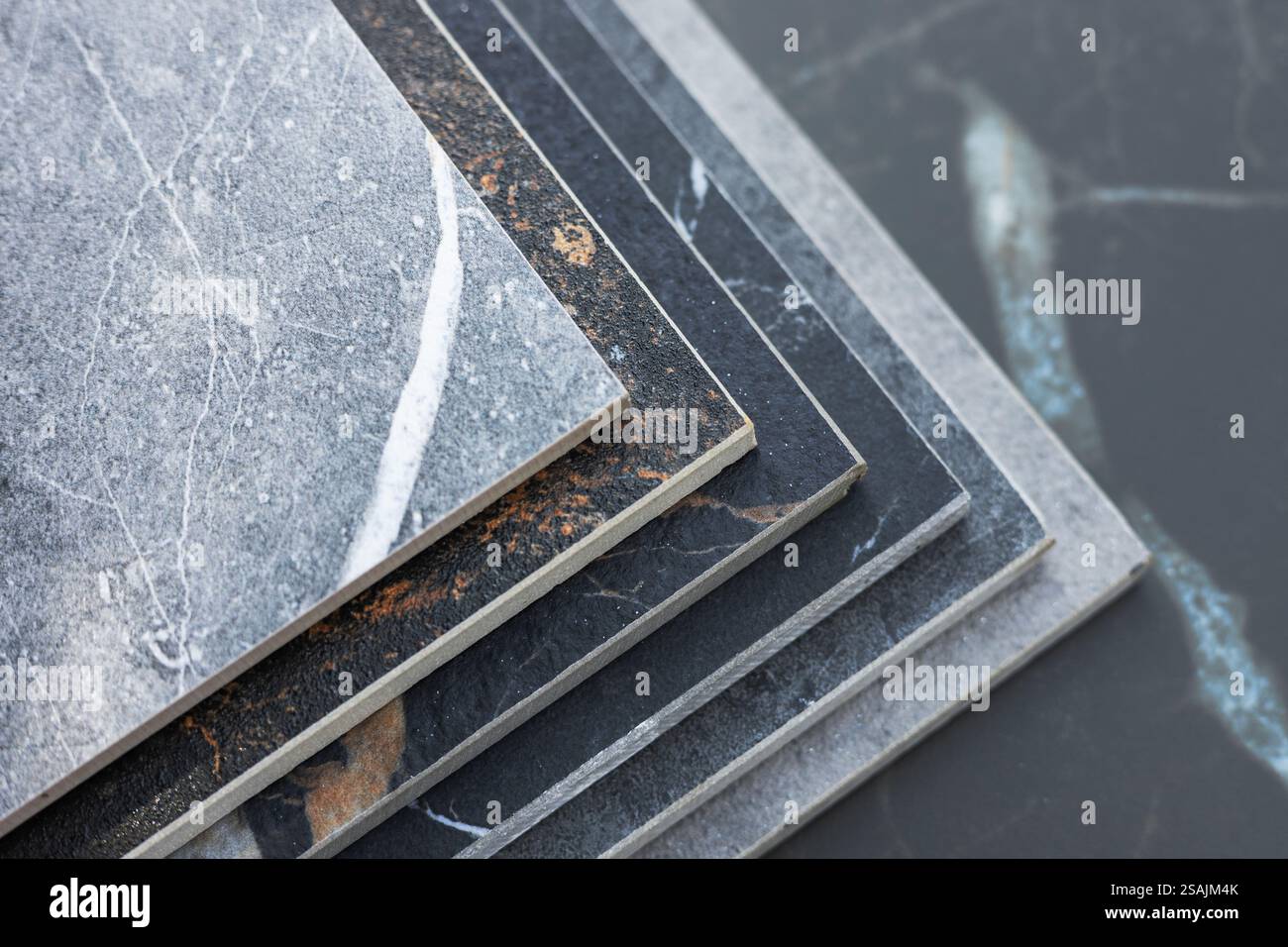 Colored samples of ceramic tiles for kitchen or bathroom interior ...