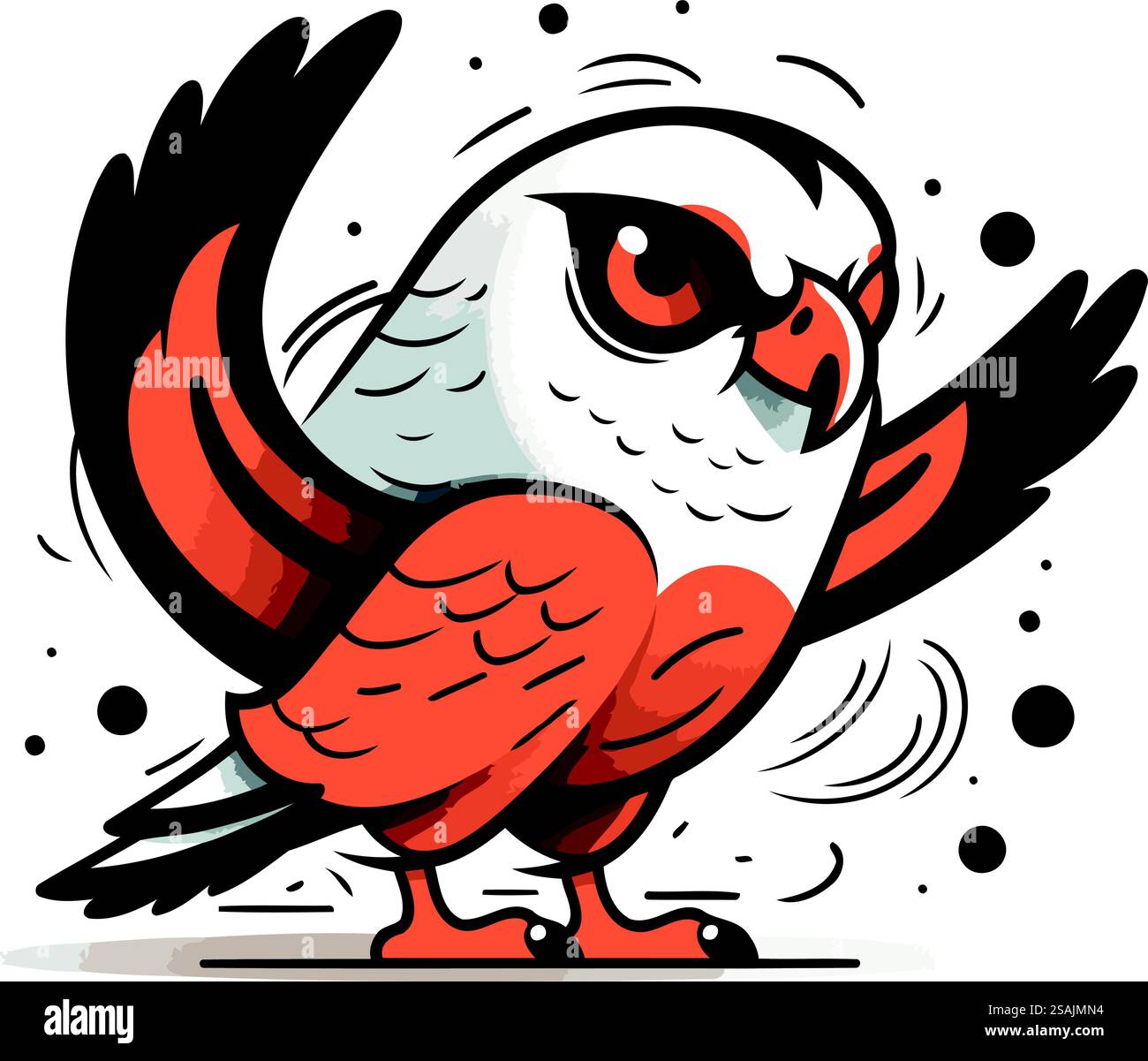 Vector illustration of a red headed eagle on a white background Stock ...