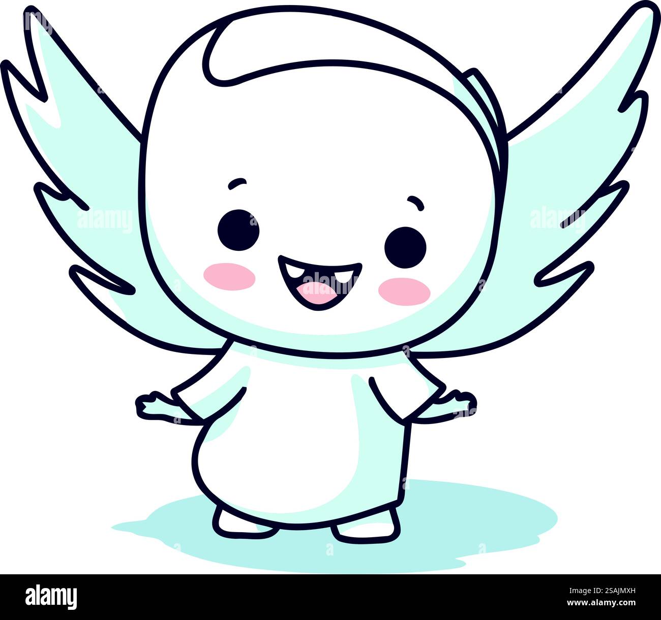 Cute angel cartoon character vector illustration. Cute cartoon angel ...