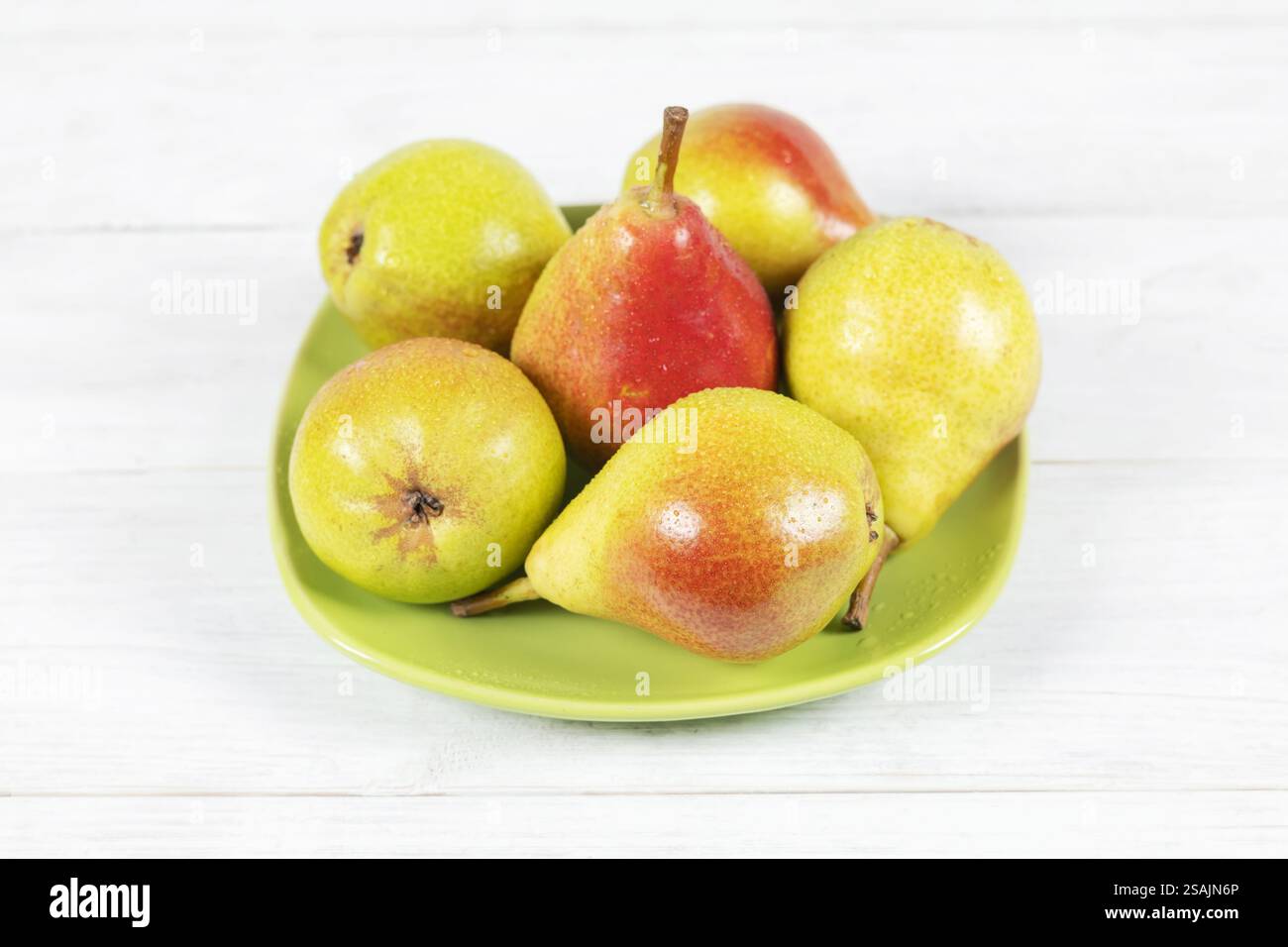 Wet drops green pear hi-res stock photography and images - Alamy