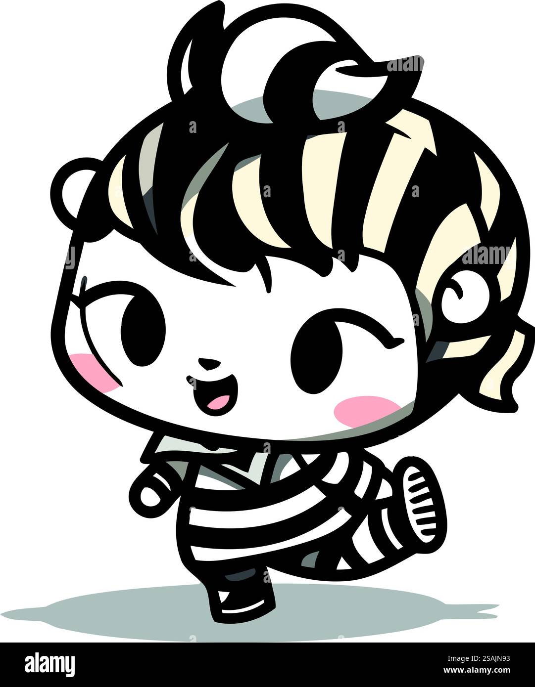 Cute little boy in zebra costume. Vector cartoon illustration Stock ...