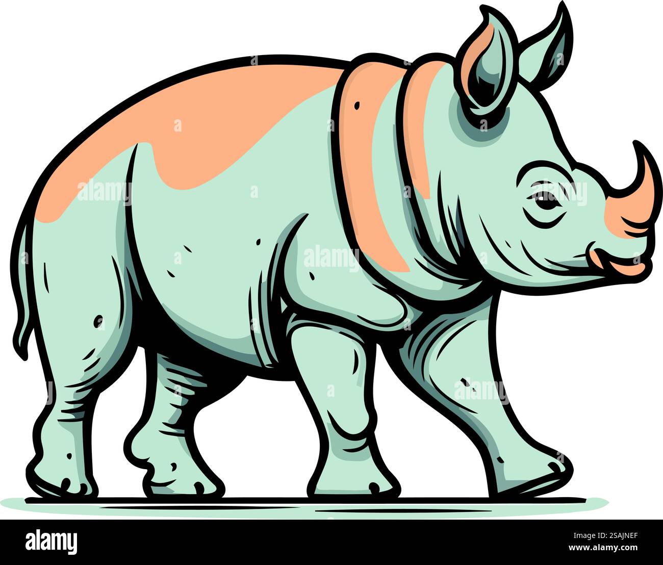 Rhinoceros. Vector illustration of a rhinoceros Stock Vector Image ...