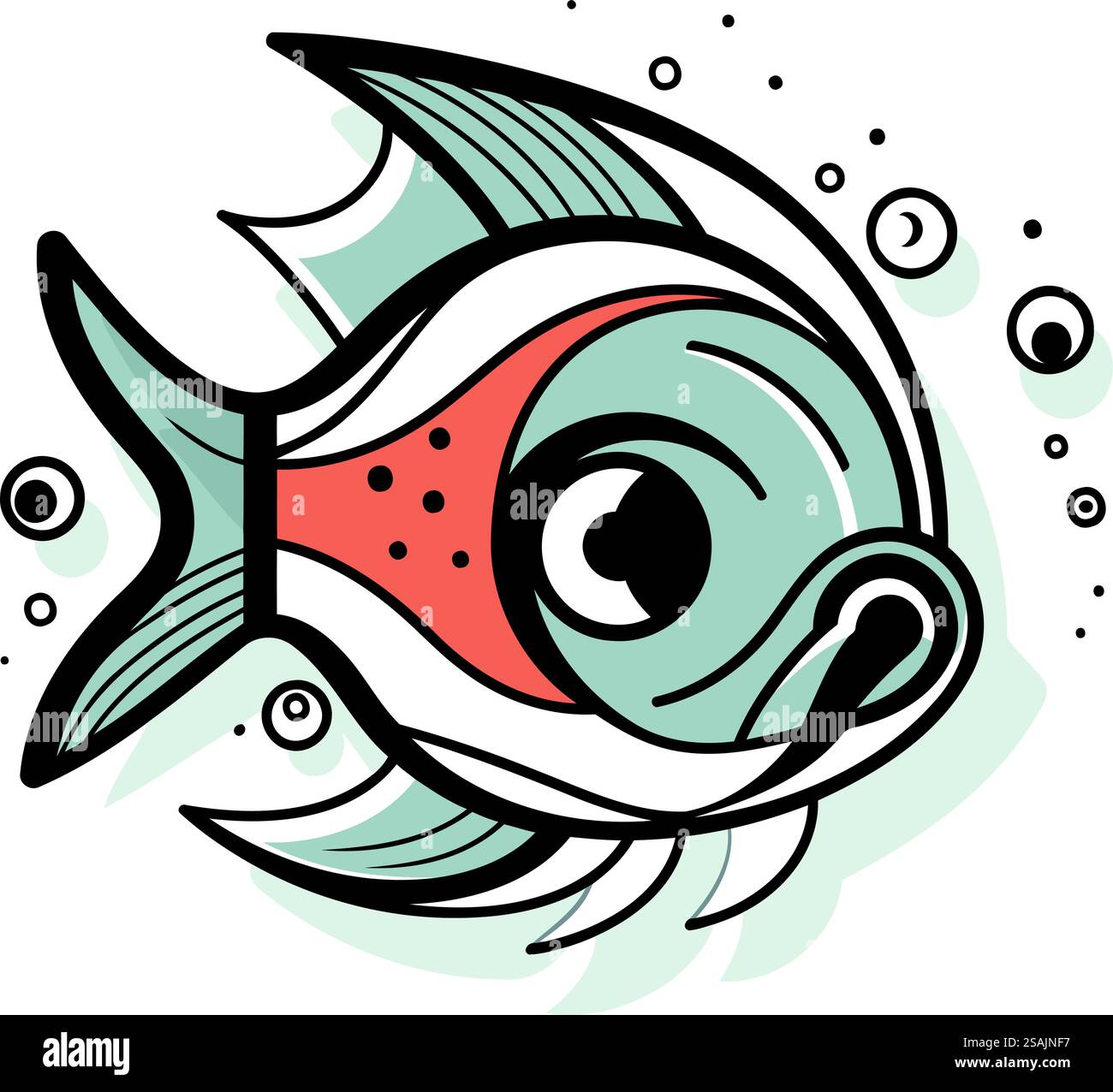 Eye of fish. Vector illustration. Isolated on white background Stock ...