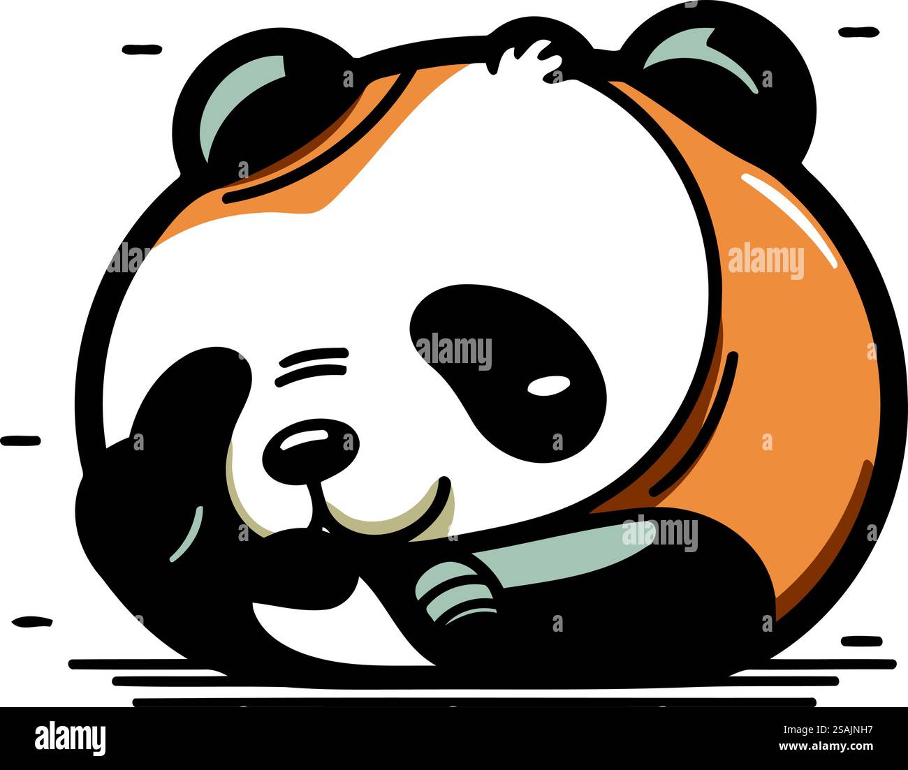 Cute cartoon panda sleeping. Vector illustration isolated on white ...