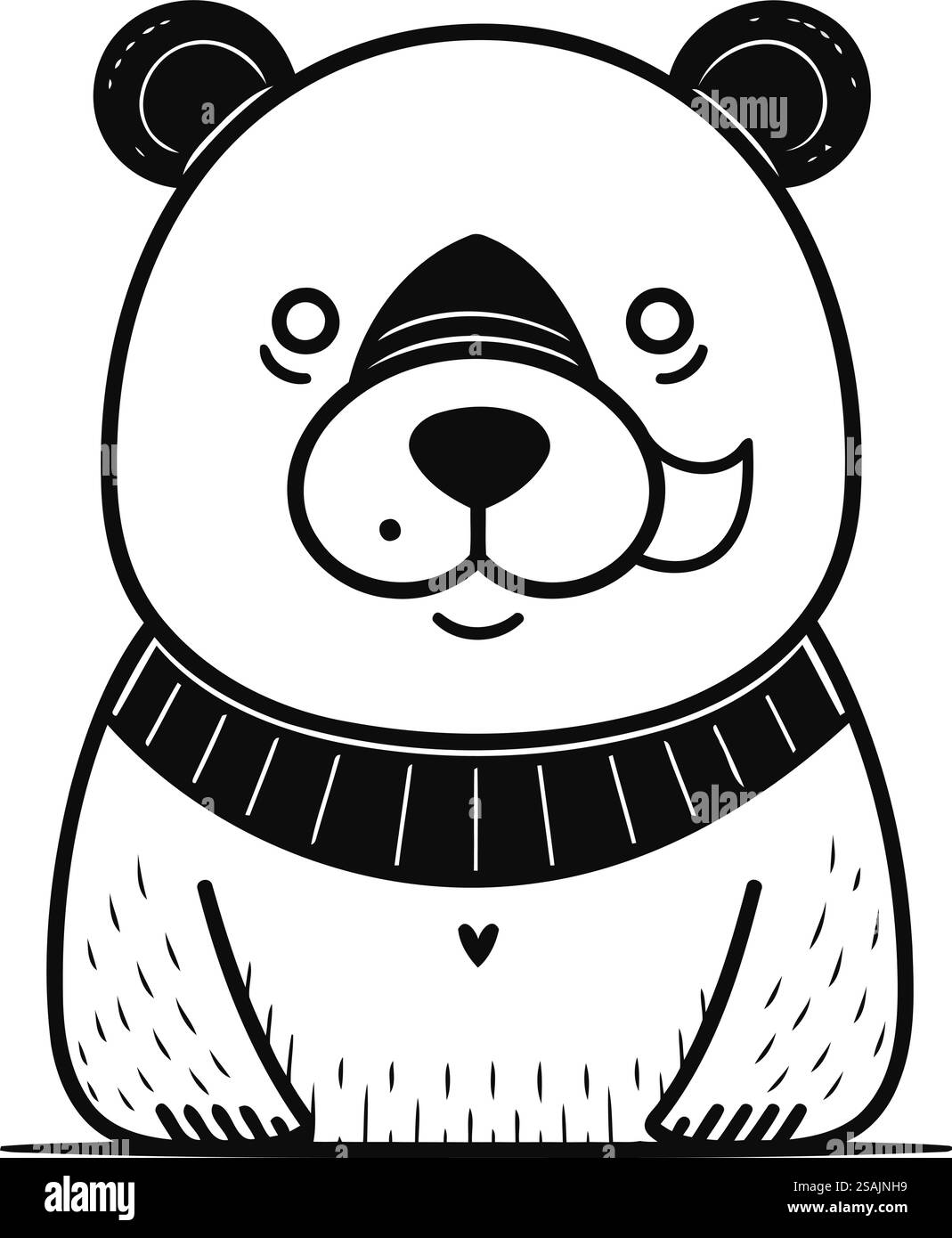 cute bear animal cartoon vector illustration graphic design in black ...